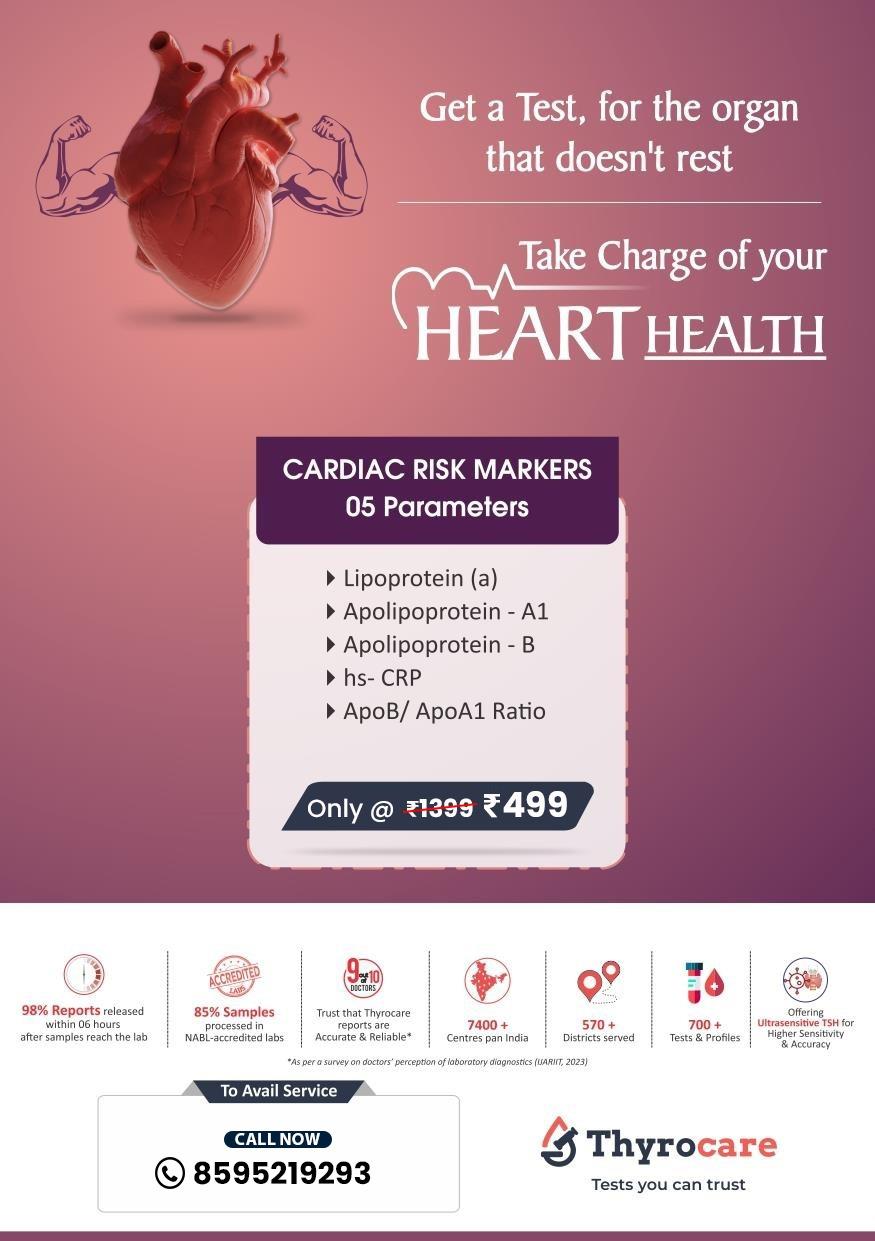 CARDIAC RISK MARKER Test @ 499 | Thyrocare